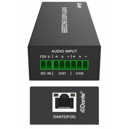 Encodeur DANTE Audio Analogique 2 canneaux avec PoE - Fibre CR1C1 ...